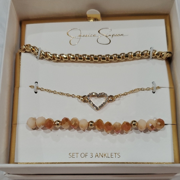 Jessica Simpson | Jewelry | Jessica Simpson Gold Tone Interlock Peach ...